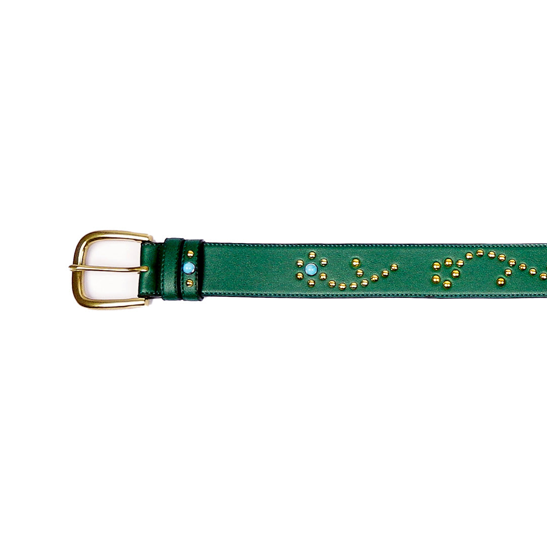 GOLD STUDDED GREEN BELT – knowwherestudio